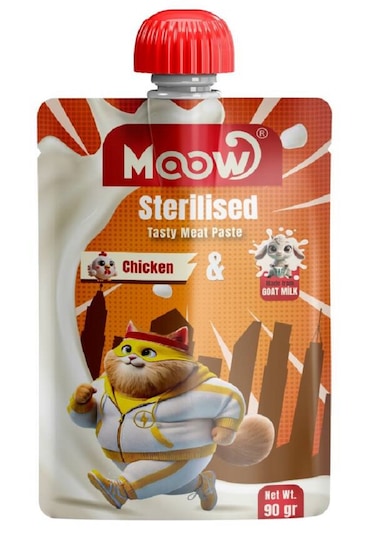 Moow Taze Tavuklu&keçi Sütlü Sterilised Kedi Et Ezmesi 90gr X 3 Adet ...