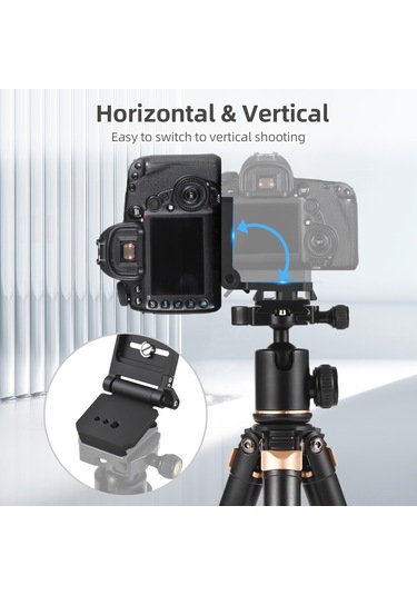 Samdoo Alüminyum Katlanabilir L Tipi Kamera Plakası - Yatay-dikey Hızlı Değişim, 1/4" Ve 3/8 ...