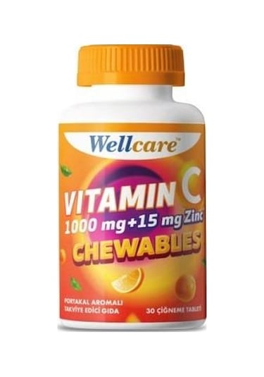 Wellcare Vitamin C 1000mg + Çinko 15 Mg 30 Tablet Fiyatları ve Özellikleri