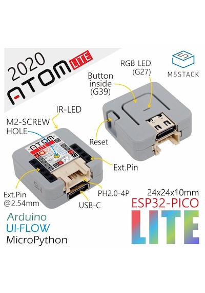 M5Stack Atom Lite Esp32 Geliştirme Kiti Neo Led Arduino Fiyatları ve Özellikleri