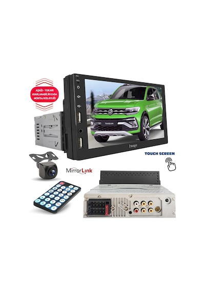 Double Teyp 7 4x50w Mirrorlink Bt/usb/mp5/aux/fm Kameralı Tofas Uyumlu Seri Ayarlanabilir Twogo ...