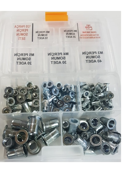 Perçin Somun Seti 120 Parça Flanşlı Perçin Somun Fiyatları ve Özellikleri