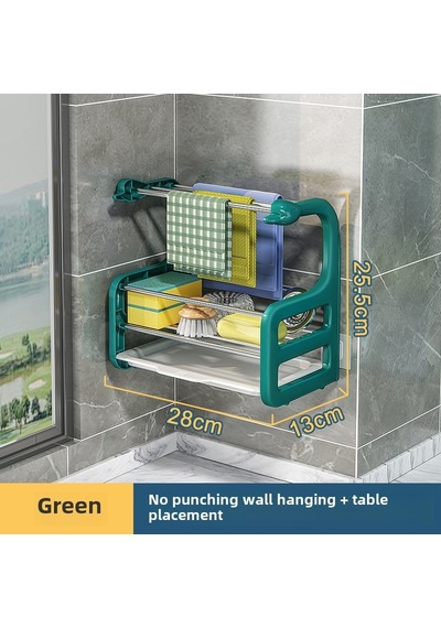 Küçük Kuğu Yeşili - Duvara Monte - Mutfak Gider Bezi Askılığı, Delik ...