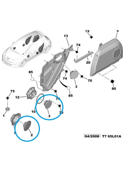 Peugeot 308 T7 Ön - Arka Hoparlör Seti 6562.X2 6562.E8 Tweeter Hariç ...