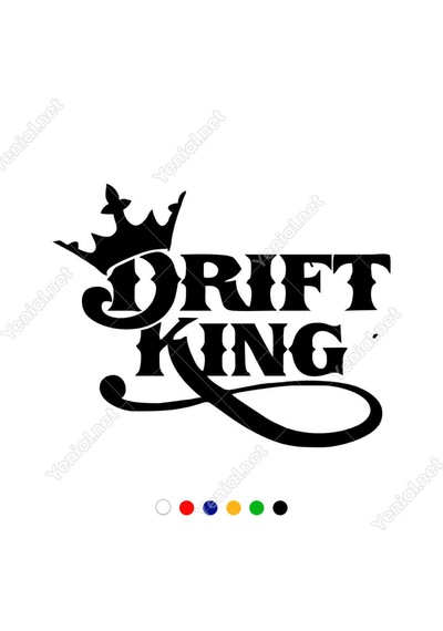 Drift King Yazısı Ve Taç Sticker Yapıştırma Etiket (426484686 ...
