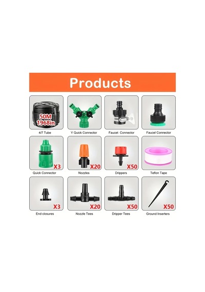 Willowhaven 201 Parça Damla Sulama Kiti 1 4 Bahçe Sera Çim Sulama ...