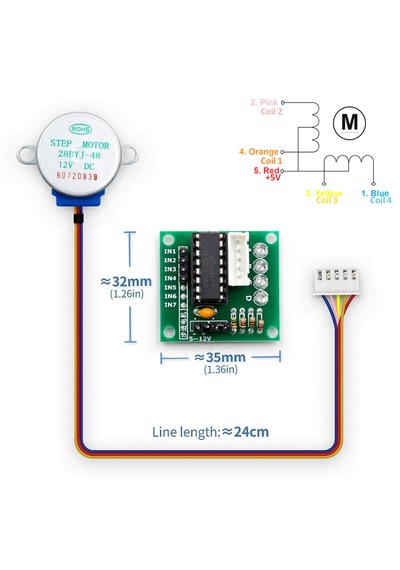 12V Step Motor 28Byj-48 Ve Uln2003A Sürücü Kartı Fiyatları ve Özellikleri