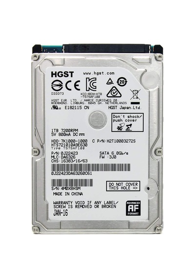 HGST Travelstar 7K1000 HTS721010A9E630 2.5" 1 TB 7200 RPM SATA 3 HDD ...