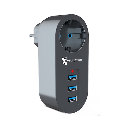 Fulltech FTR-07 3xUSB Akıllı Termal Akım Korumalı Priz Siyah - OnuAl ...