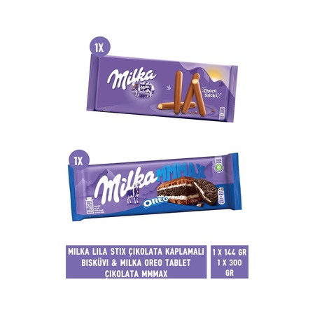 Milka Lila Stix Çikolata Kaplamalı Bisküvi 144 G + Milka Oreo 300 G ...