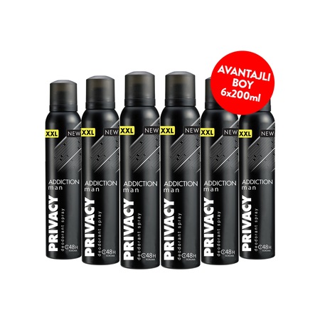 Privacy Man Addiction 48H Erkek Sprey Deodorant 6 x 200 ML - OnuAl ...
