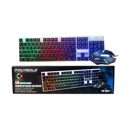 Polygold PG-8017 Led Kablolu Oyuncu Q Klavye Mouse Set - OnuAl Fiyat Arşivi
