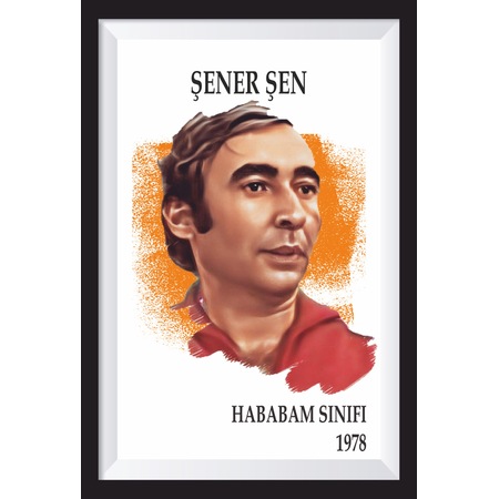 şener şen hababam sınıfı yeşilçam çerçeve görünümlü retro ahşap p ...