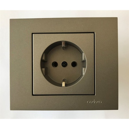 Ovivo Grano Antrasit Topraklı Priz Çerçeveli Fiyatları ve Özellikleri