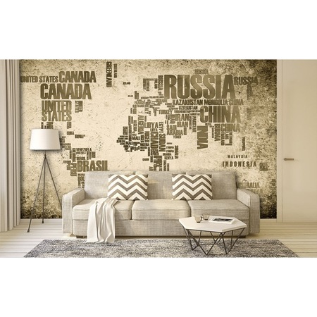 Ülke İsimleri Yazılı Dünya Haritası Duvar Kağıdı (397457566) Fiyatları ...