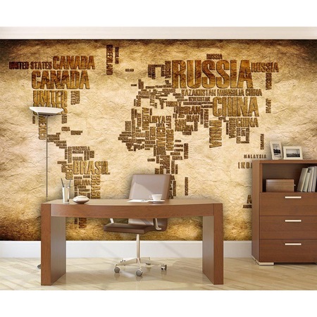 Ülke İsimleri Yazılı Eskitme Tarz Dünya Haritası Duvar Kağıdı Fiyatları ...