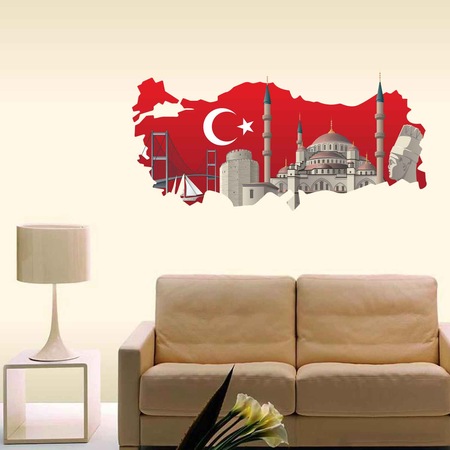 Kt Decor Türkiye Motifleri ve Türkiye Haritası Modern Sticker Fiyatları ...