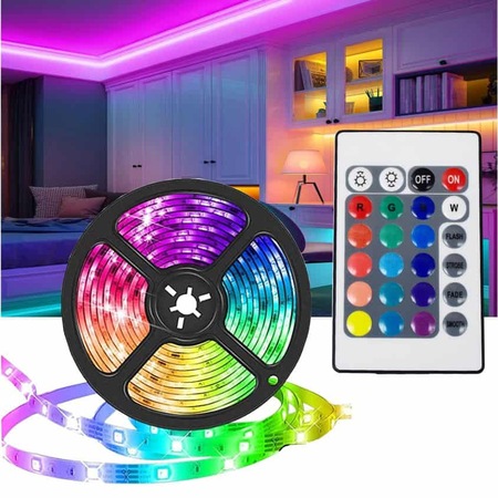 RGB Çok Renkli IR Kumandalı Şerit Led Işık Seti 5 Metre Fiyatları ve ...
