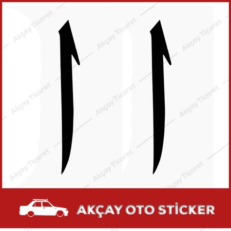 Arapça Elif Harfi Sticker (2 Adet Set) Elif Sticker Oto Sticker ...