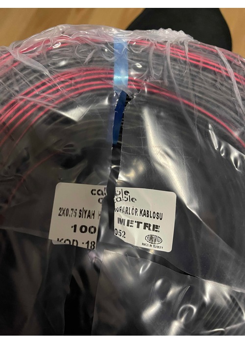Kablo Kablo 2 X 0.75 Siyah Hoparlör Kablosu Kordon Kablo 100 M ...