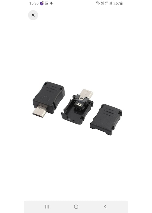 3 Pin Mikro USB Konnektör - 3 Pin Micro USB Konnektör - 10 Adet ...