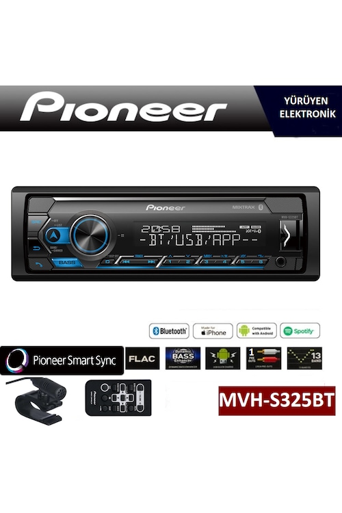 PIONEER MVH-S325BT 4X50W ÇİFT BLUETOOTH OTO TEYP AUX-USB-KUMANDA ...