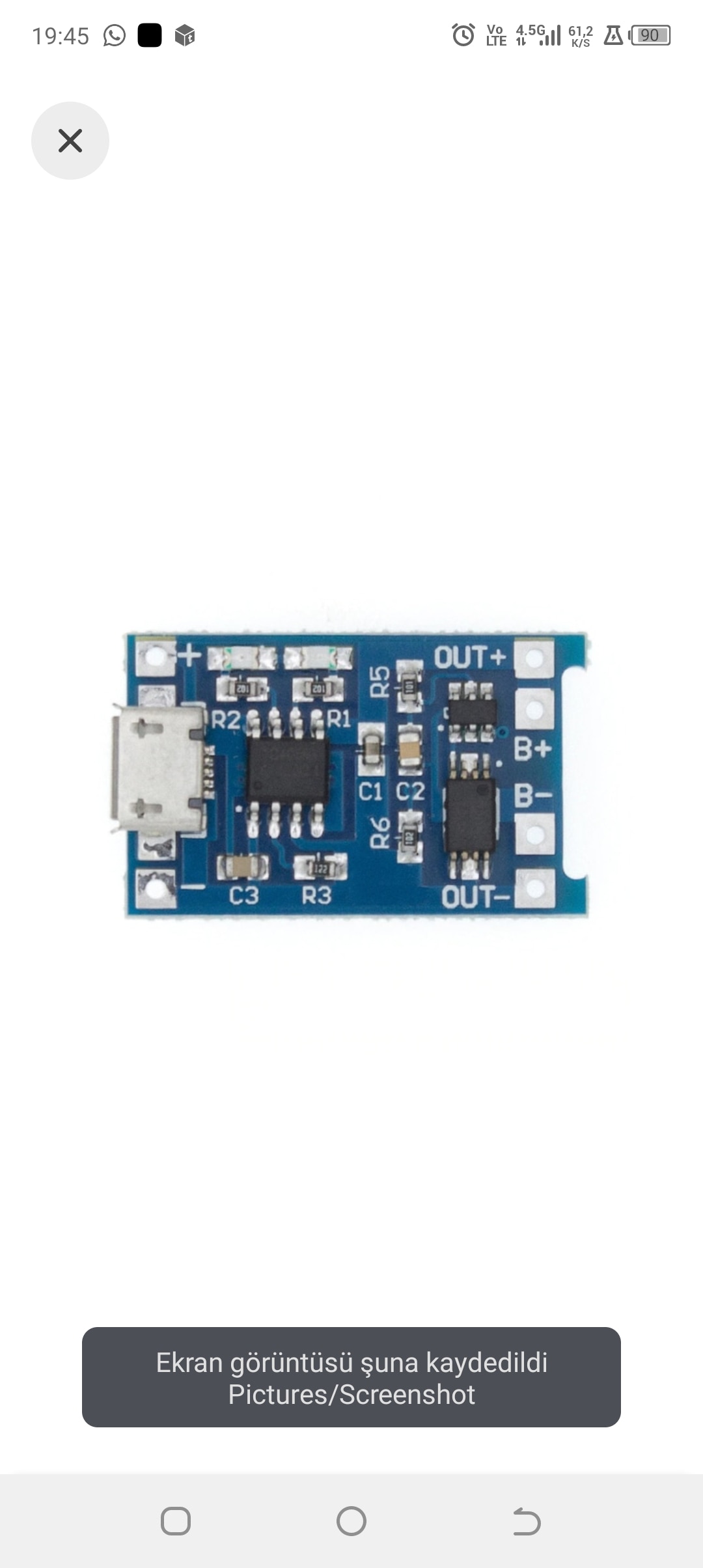 5Li Micro Usb Tp4056 Bms 5v 1a Korumalı Lityum Pil Şarj Devresi P ...