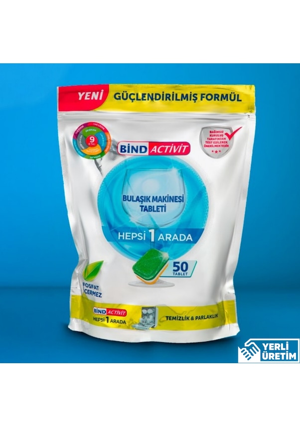 Bind Activit Hepsi 1 Arada Bulaşık Makinesi Deterjan 50 Tablet ...
