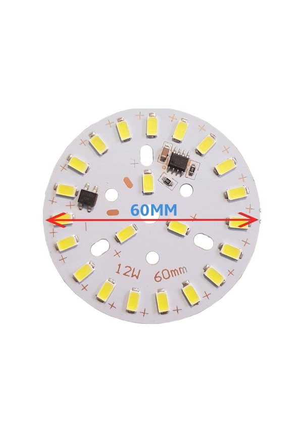 220 Volt 12 Watt Smd 5630 Ledli Hazır Led Modül 60 Mm Beyaz (3 Adet ...