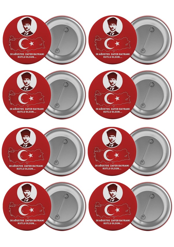 30 Ağustos Zafer Bayramı Çanta Rozeti Seti 8 Adet En Büyük Boy 5 ...