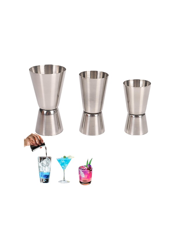 Alkollü İçecek Ölçer, 3'lü Set Paslanmaz Çelik 25/50ml 15/30ml 30/60 Ml ...