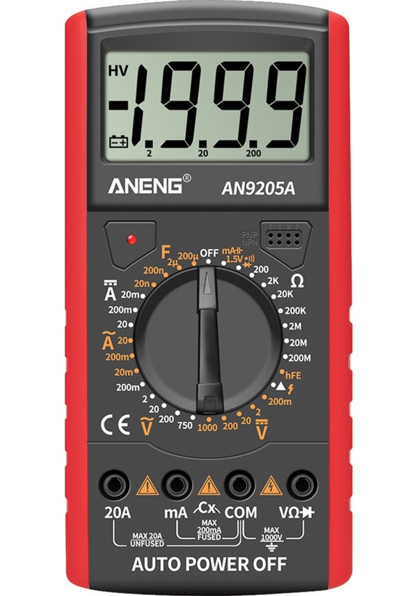 Yaozixa Kırmızı Aneng An9205a El Manuel Aralığı Dijital Multimetre - Akım, Gerilim, Direnc ...