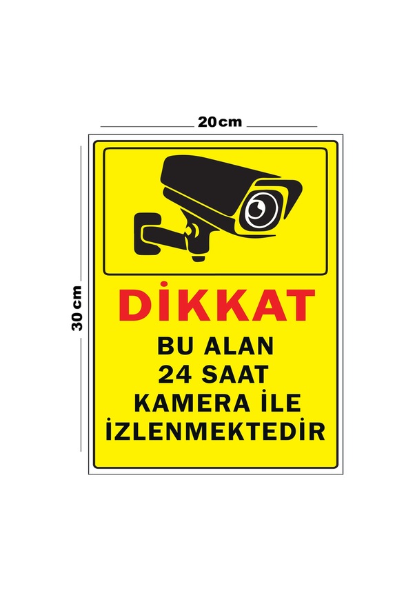 Metal Bu Alan 24 Saat Kamera İle İzlenmektedir 20cm X 30cm A4 ...