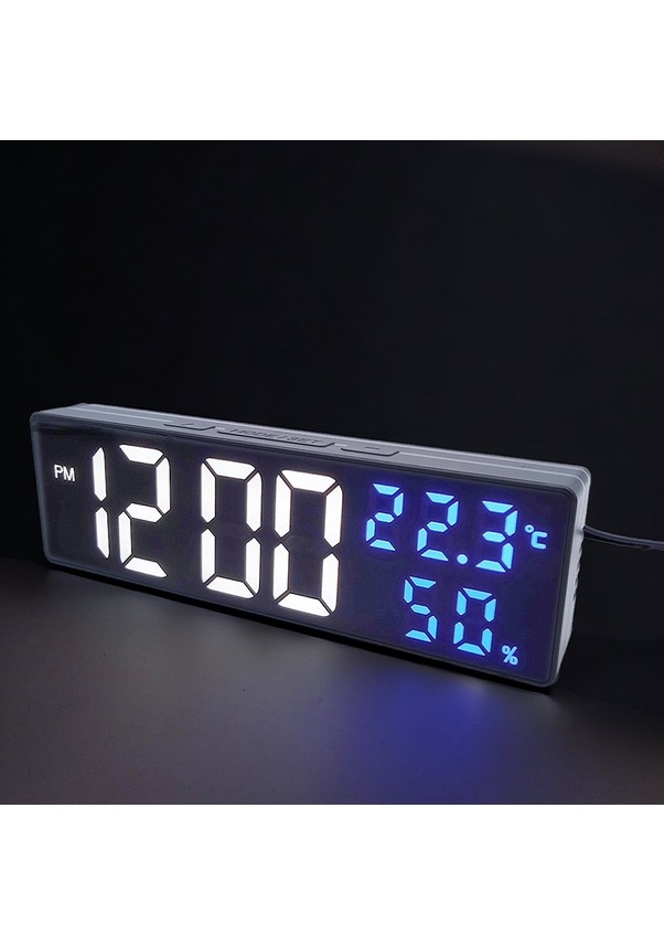 Vıp White Blue Led Wall Clock Beyaz Mavi Ledli Dijital Saat Alarm ...
