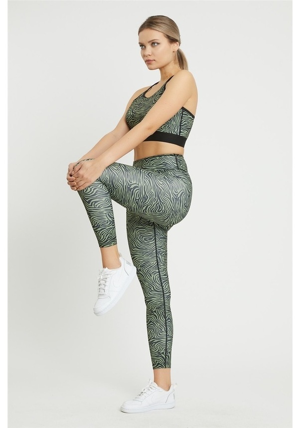 Steps Zebra Desenli Haki Yüksek Bel TaytHaki S Fiyatları ve Özellikleri