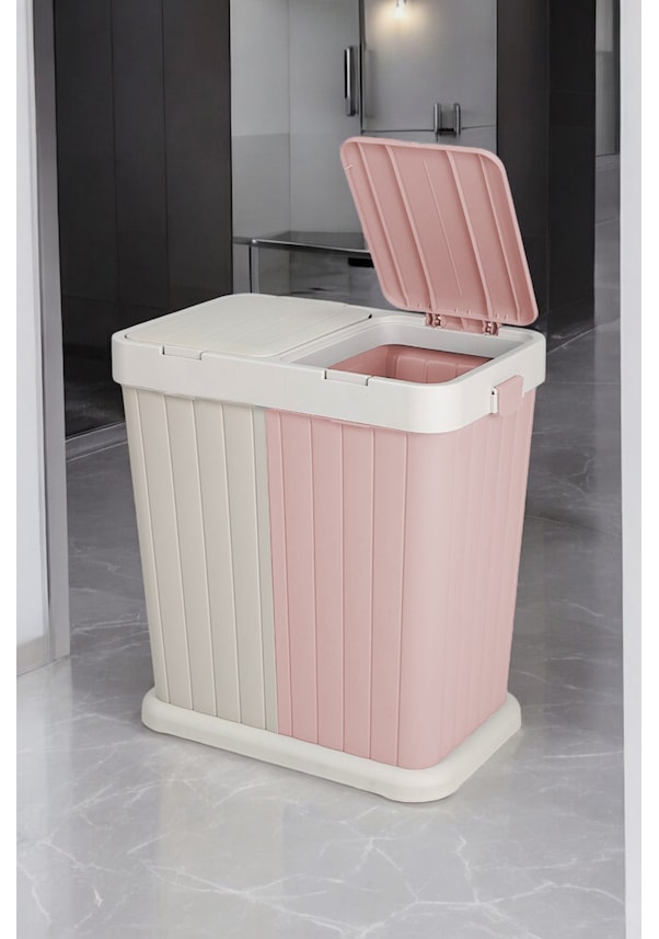 İronika Dokunmatik Kapaklı 2 Bölmeli Kirli Temiz Çamaşır Sepeti Oyuncak ...