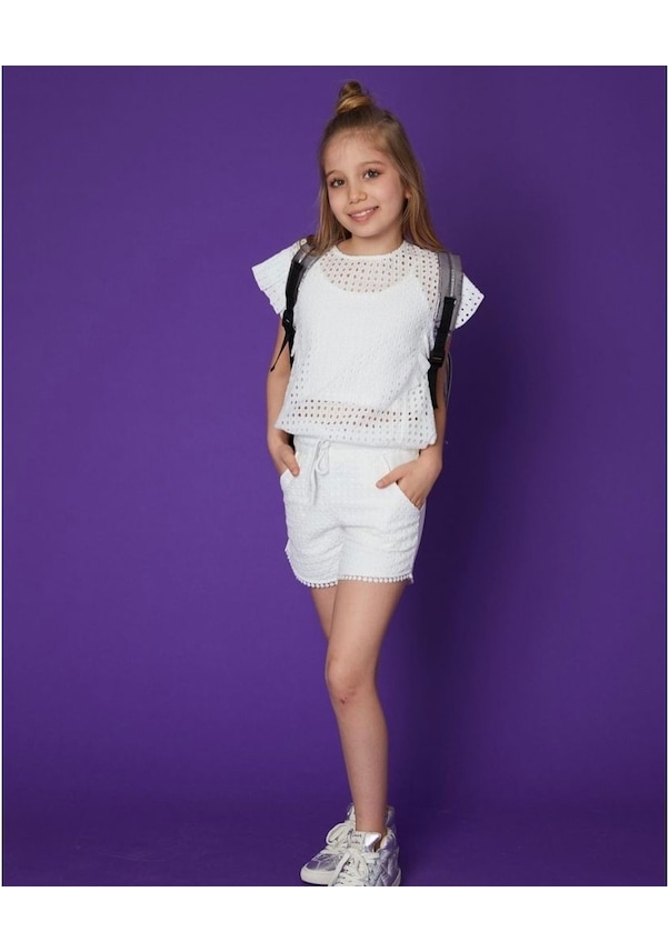 Karia Kids Kız Çocuk Göbek Açık 3 Parça Fistolu Şortlu Takım Fiyatları ...