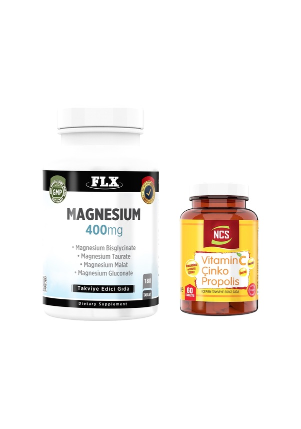 Flx Magnesium 180 Tablet + Ncs Vitamin C Çinko Propolis 60 Tablet ...