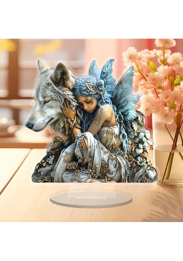 Boho Tarzı Kurt Kral Ve Melek Akrilik Masa Tabelası, Çok Amaçlı ...