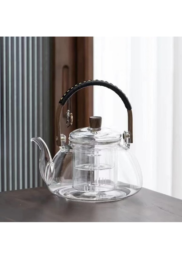 Japon Tarzı 950ml Çıkarılabilir Demlikli Cam Çaydanlık, Ocak Üstü ...