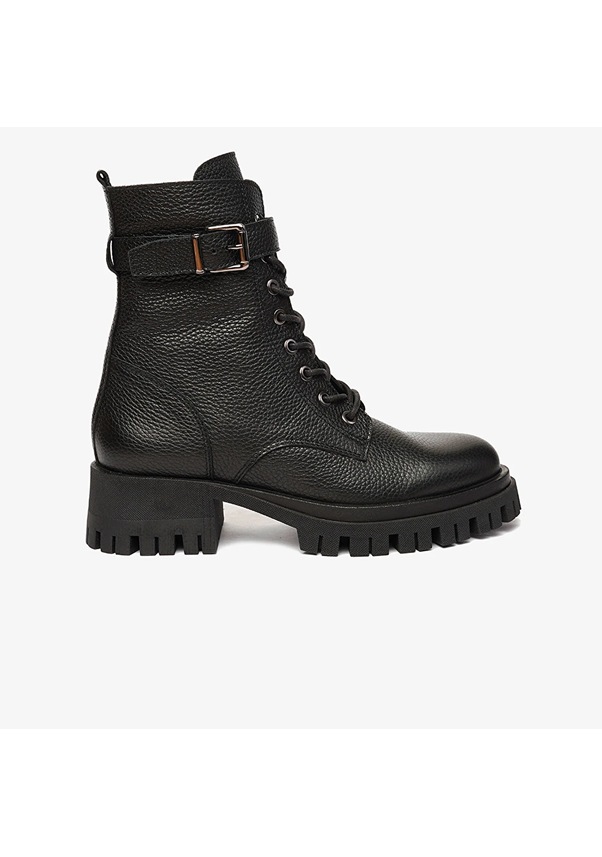 Greyder 59181 Kadın Siyah Hakiki Deri Military Bot-724 Siyah 38 ...