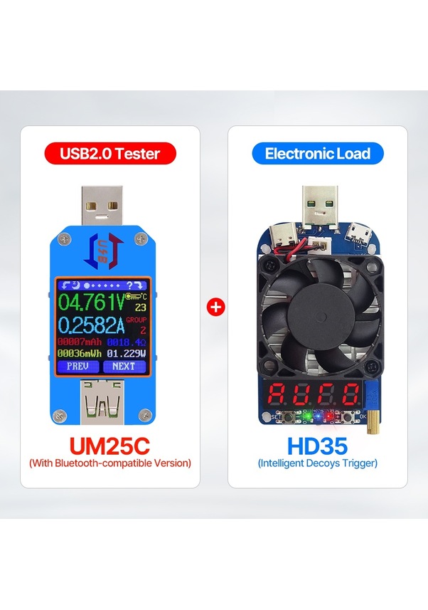 Um25c Ve Hd35-rd Um25 Um25c App İçin Usb 2.0 Tip-c Lcd Voltmetre ...