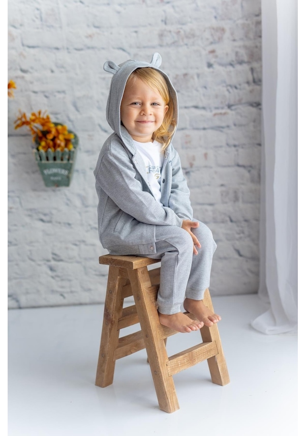 Zeyland Erkek Bebek Kapüşonlu Hırka Ve Pantolon Takım-Gri 12 - 18 Ay ...