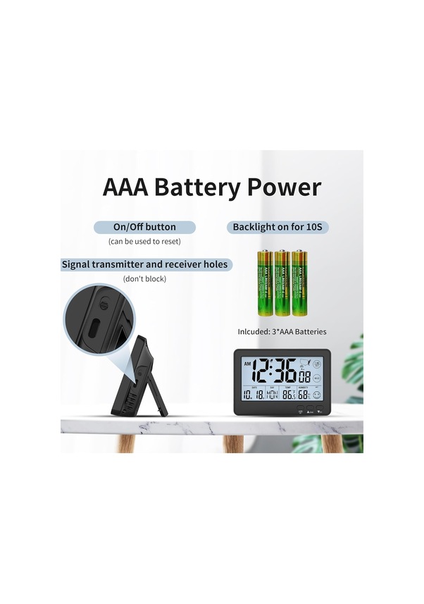 Küçük Masa Atom Saati, Sıcaklık, Nem Ve Tarih Özellikli Otomatik Ayarlı ...