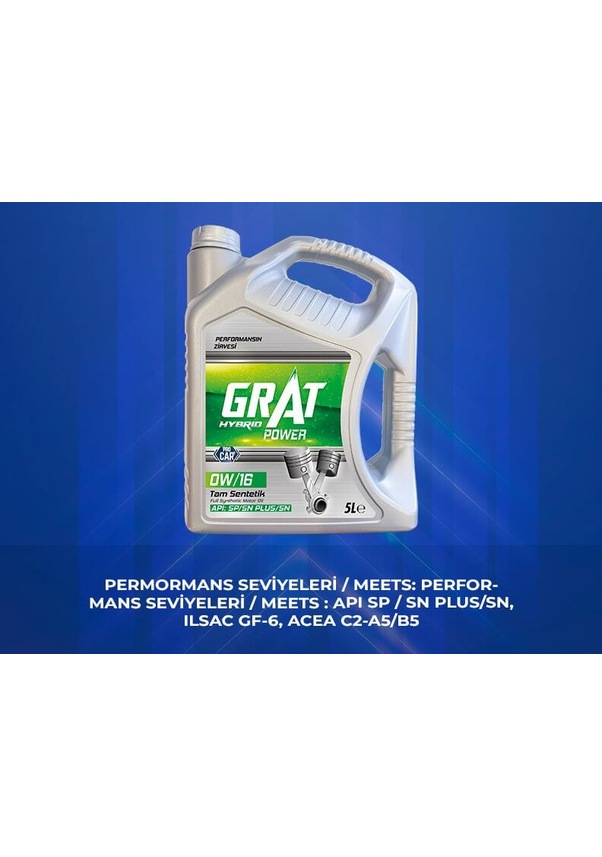 Grat Motor Yağı 5 Litre 0w16 Tam Sentetik Apı Sp / Sn-plus Ilsac Gf-6b ...