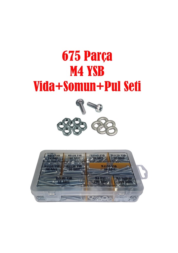 675 Parça M4 Ysb Civata+Somun+Pul Seti (M4 Ysb Vida Seti) Fiyatları ve ...
