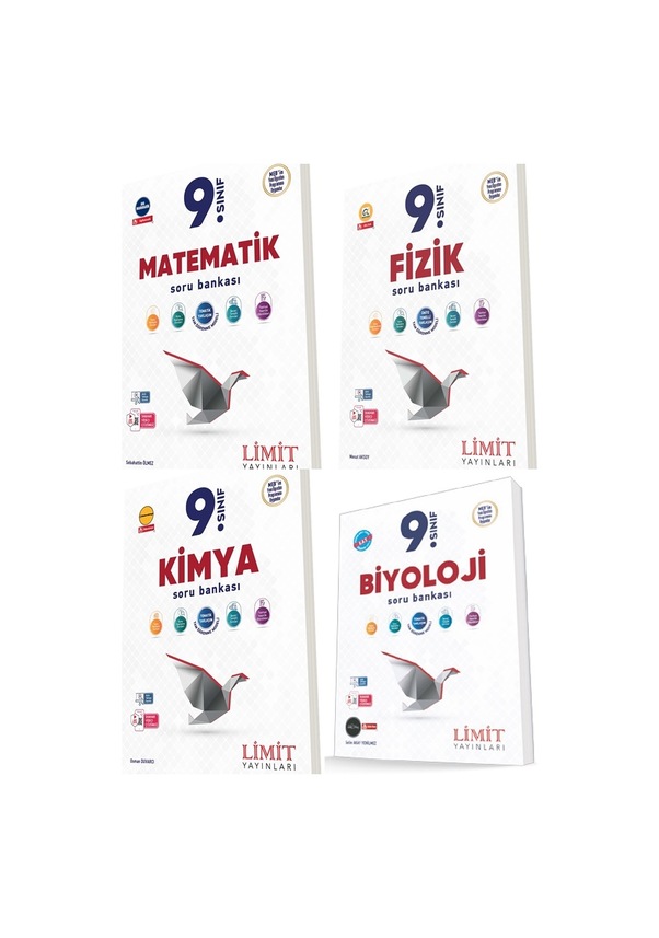 Limit 2025 9. Sınıf Matematik + Fizik + Kimya + Biyoloji Soru Seti 4 Kitap Güncel Müfredat ...