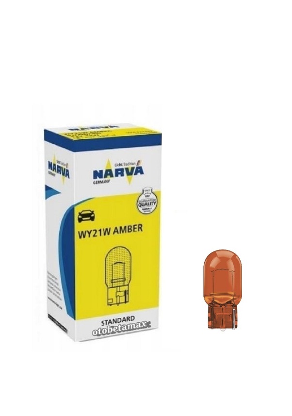 BİR ADET NARVA 12V. WY21W (17629) STANDART SARI DİPSİZ AMPUL Fiyatları ...