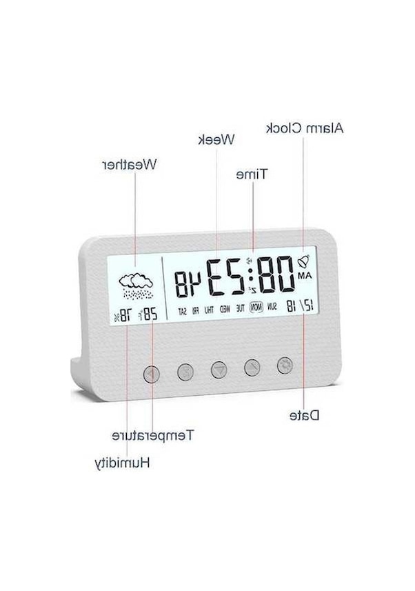 Cordial Yeşil Aydınlık Dijital Çalar Saat, Sessiz Lcd Elektronik Saat ...
