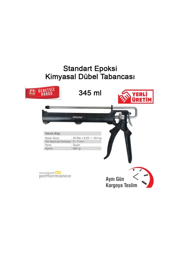 Master Standart Epoksi Kimyasal Dübel Tabancası 345 Ml Fiyatları ve Özellikleri